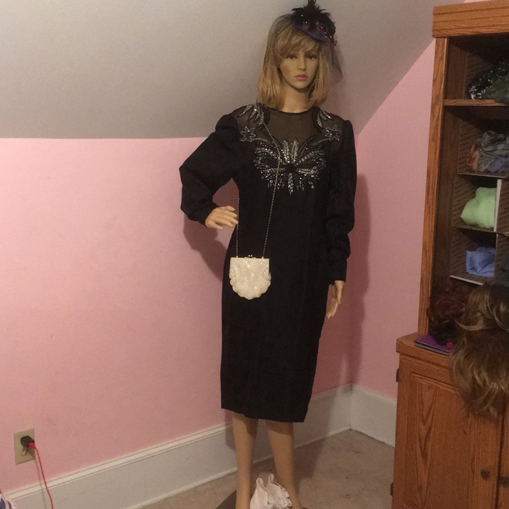 Cach'e Little Black Dress With Bling - Gem